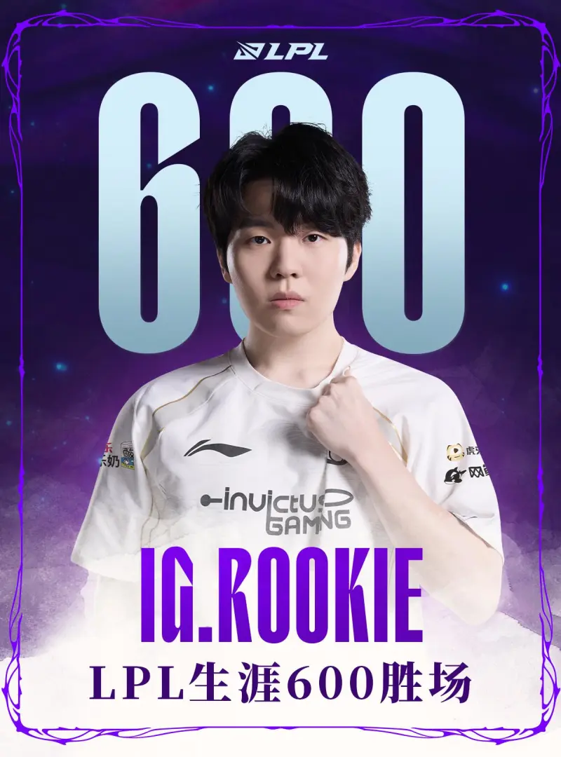 [流言板]里程碑：Rookie达成LPL 600胜场成就，排名历史第3位-英雄联盟丨LPL-虎扑社区