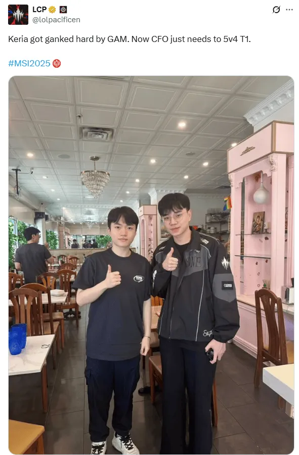 [情报站]LCP：Keria被GAM的狠狠抓了一波，现在CFO打T1只需5打4了-英雄联盟丨LPL-虎扑社区